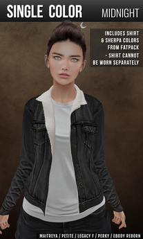 Second Life Marketplace - {COLD-ASH} Womens SHERPA Jacket (Denim-Single ...