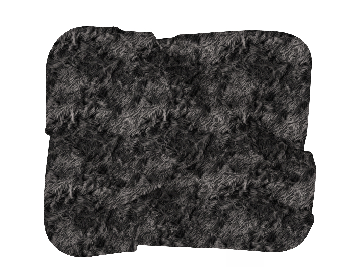 Second Life Marketplace - (L&K DECOR EMPORIUM) MESSY SQUARE FUR RUG-BLACK