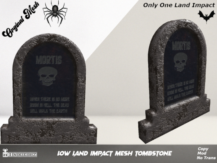 Second Life Marketplace - Mortis Zombie Tombstone Packaged