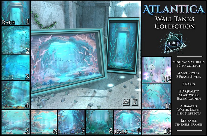Second Life Marketplace - 3rd Eye _Atlantica Wall Tank FULL SET