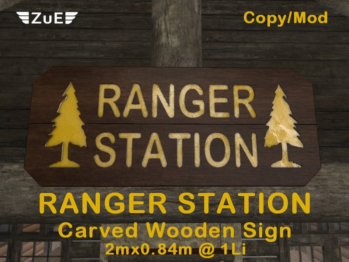 Second Life Marketplace - ::ZuE:: Ranger Station Sign