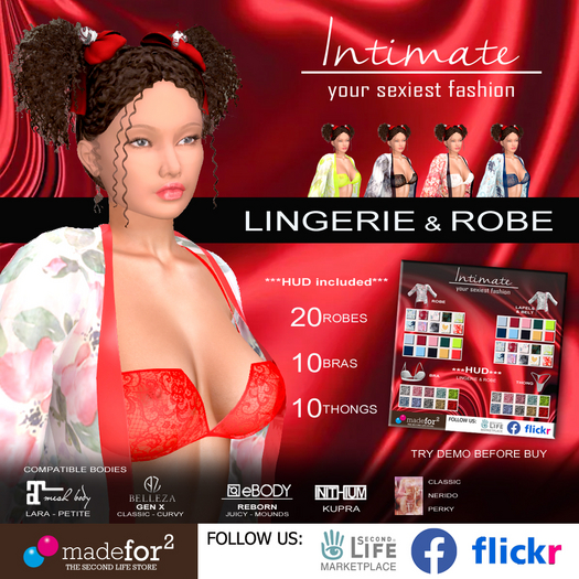 Second Life Marketplace Lingerie And Robe Intimate