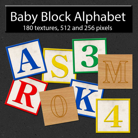 Second Life Marketplace - *Wallflowers* Vintage Baby Block Letters