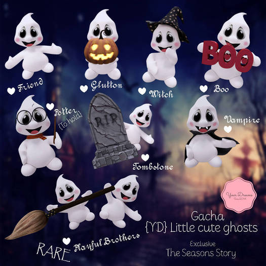 Second Life Marketplace - {YD} Little cute ghosts - Playful Brothers RARE
