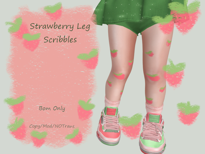Second Life Marketplace Strawberry Leg Scribbles