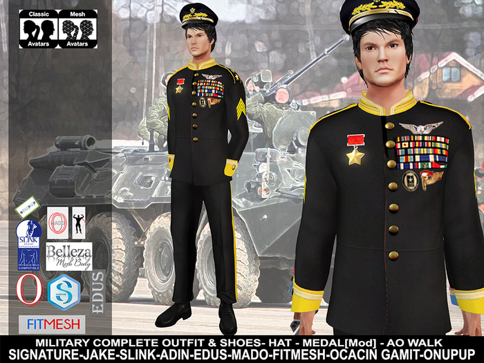 Second Life Marketplace - [NF] - Male Outfit - [Military Army Uniform ...