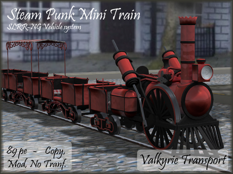 Second Life Marketplace - Steampunk Loco and cars