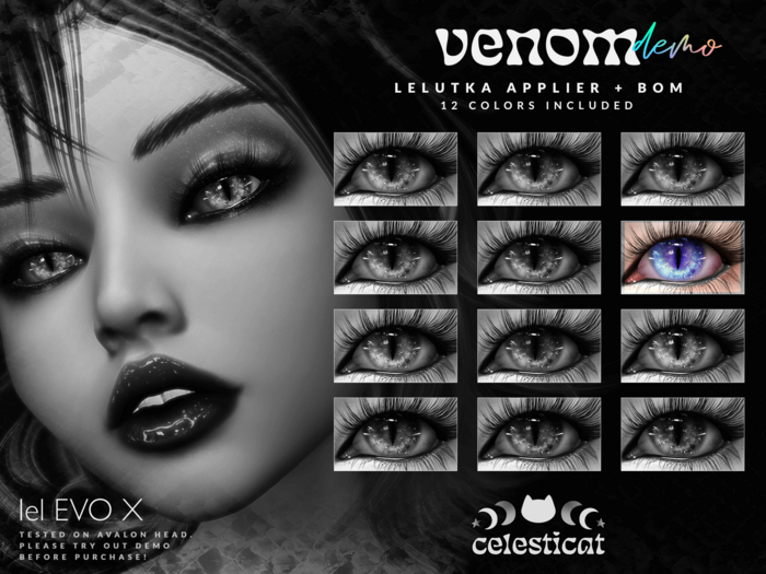 Second Life Marketplace - ☆Celesticat☆ - DEMO - Venom Eyes [LeL Evo X ...