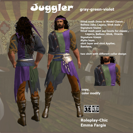 Second Life Marketplace - RP-Chic Juggler gray-green-violet