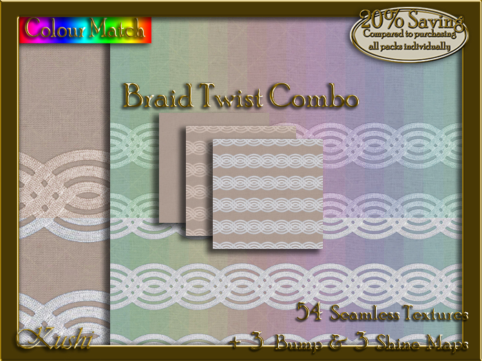 Second Life Marketplace - Braid Twist COMBO Seamless Texture Bundle