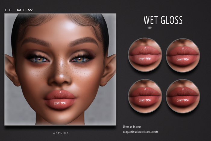 Second Life Marketplace - Le Mew - Wet Gloss Reds - EvoX - HUD