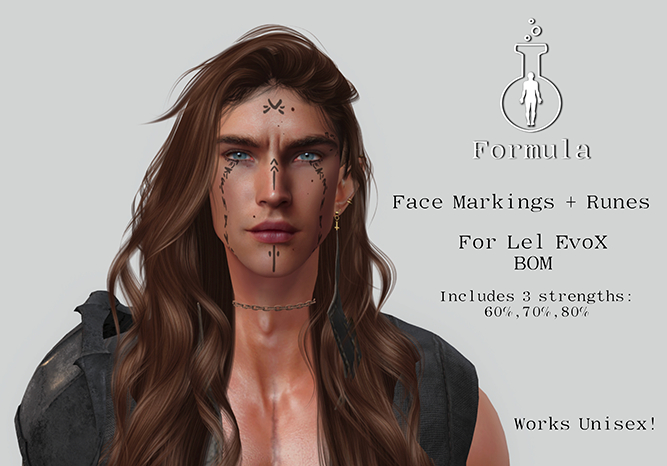 Second Life Marketplace - Formula: Unisex Face Markings + Runes Lel ...