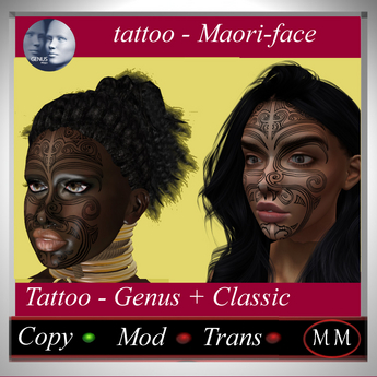 Second Life Marketplace - MM Genus Tattoo Maori - Face 2