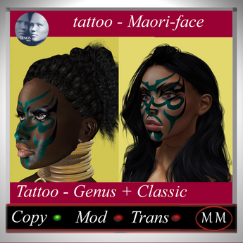 Second Life Marketplace - MM Genus Tattoo Maori - face 1