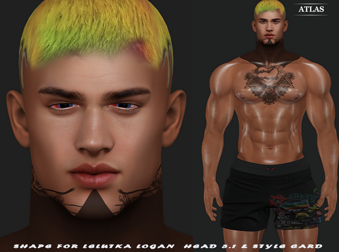 Second Life Marketplace - *ATLAS* SHAPE VIKTOR for LeLUTKA LOGAN Head 3 ...