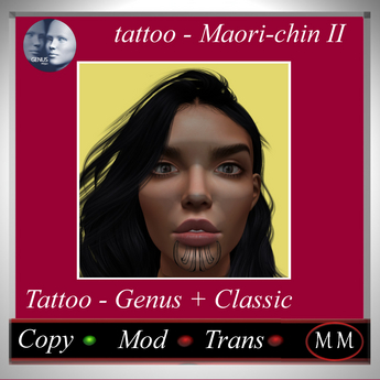 Second Life Marketplace - MM Tattoo - GENUS Maori Chin 2