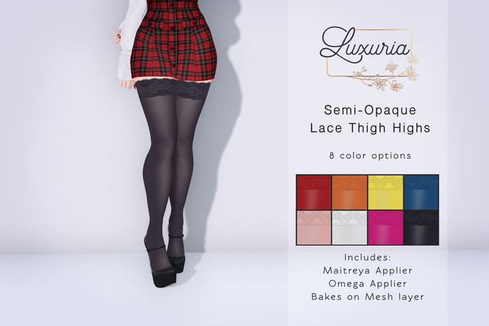 Second Life Marketplace - Luxuria - Semi-Opaque Lace Thigh Highs