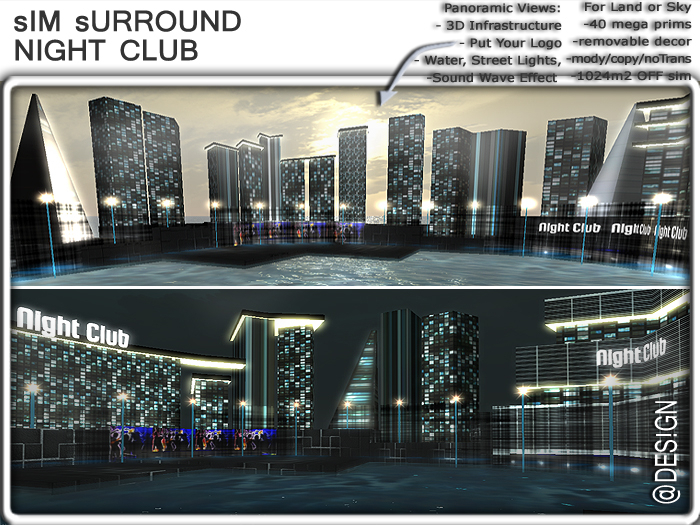 Second Life Marketplace - NIGHT CLUB surround (full sim surround)