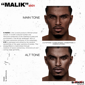 Second Life Marketplace - S-RANK "MALIK" SKIN / TONE 07