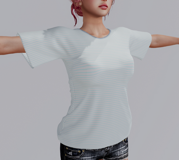 Second Life Marketplace - Striped T-Shirt (Classic Body)