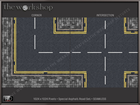 Second Life Marketplace - SPECIAL ASPHALT ROAD TEXTURE SET-02