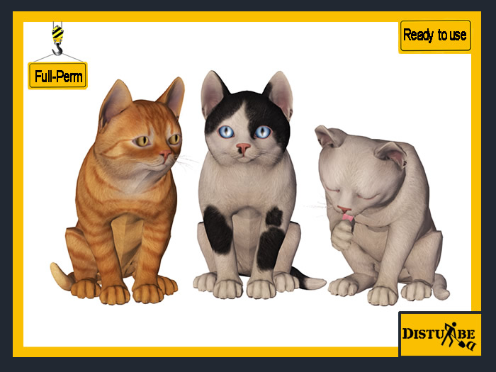 Second Life Marketplace - ::DisturbeD:: Kitten Family - FULL PERM MESH