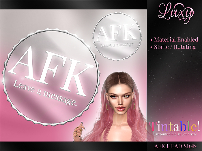 Second Life Marketplace - .Luxy. - AFK Head Sign GIFT