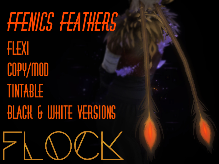 Second Life Marketplace - [FLOCK] - Ffenics Feathers - Black Feather Pack