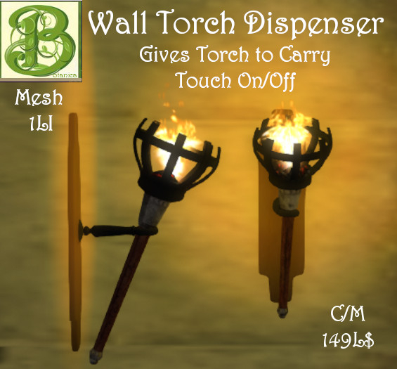 Second Life Marketplace - Wall Torch Dispenser, 1LI