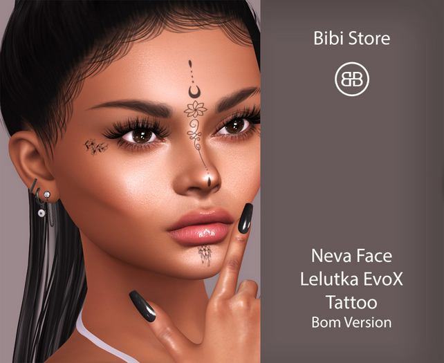 Second Life Marketplace - Gift BiBi Store Neva Face Bom Tattoo Lelutka EvoX