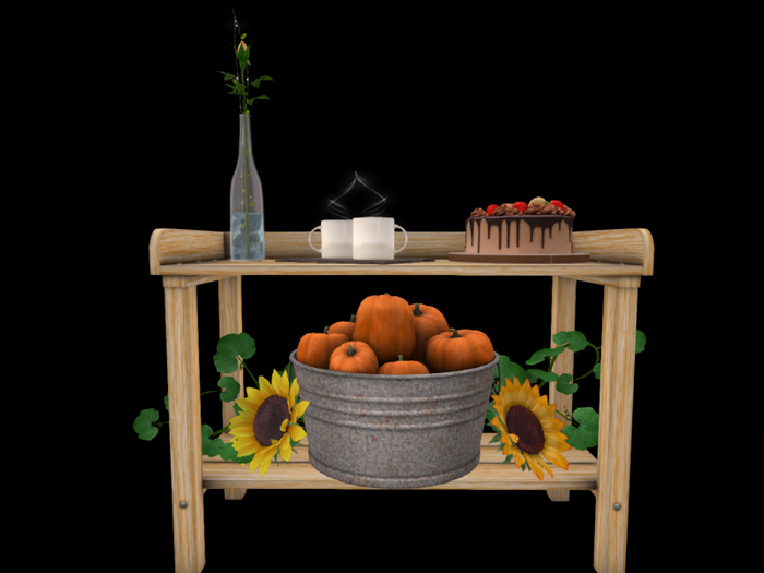 Second Life Marketplace - MC Harvest Coffee Garden Table
