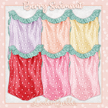 Second Life Marketplace - {Lula Belle} Berry Swimsuit - RED {boxed}