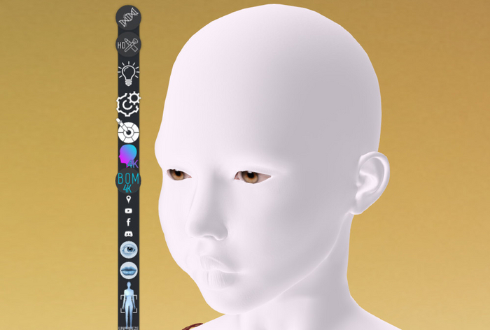 Second Life Marketplace - White Tintable Head Skin 4K BOM Universal