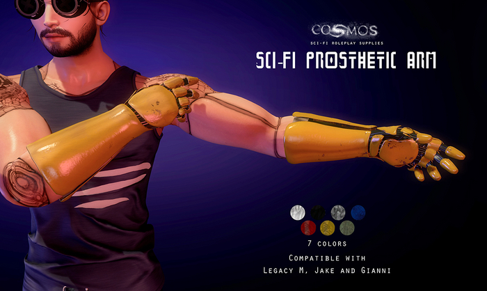 Second Life Marketplace - Cosmos: Sci-Fi Prosthetic Male Arm DEMO