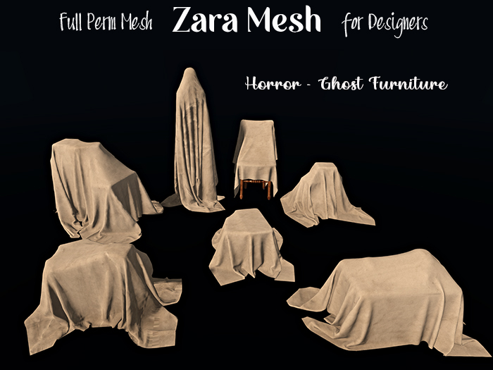Second Life Marketplace - ZM - Horror - Ghost Furniture FULL PERM MESH