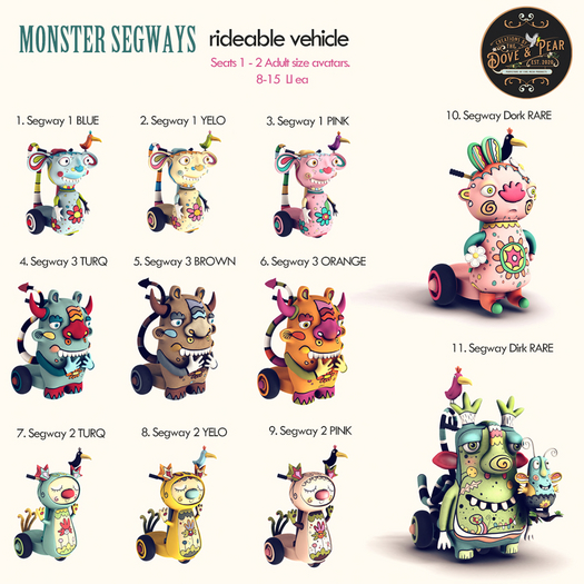 Second Life Marketplace - 10. Dove & Pear - Monster Segway Dork RARE