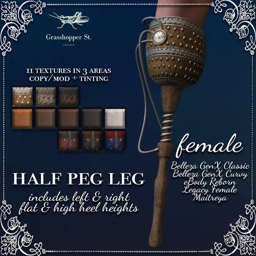 Second Life Marketplace - Grasshopper St Half Peg Leg Female