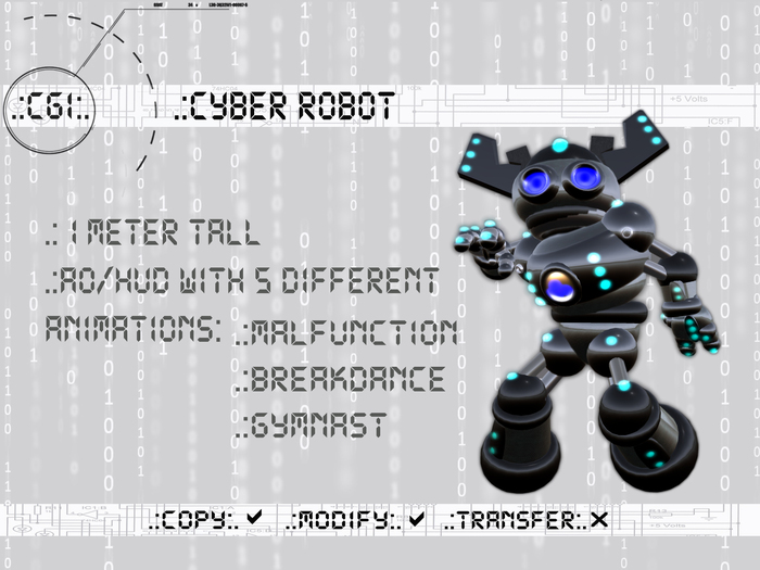 Second Life Marketplace - .:CGI:. Mini Cyber Robot Avatar