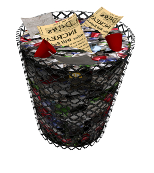 Second Life Marketplace - Small Office Trash Can full of Trash