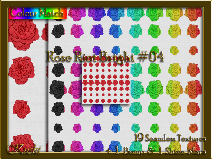 Second Life Marketplace - Rose Riot Bright #04 Seamless Texture Pack