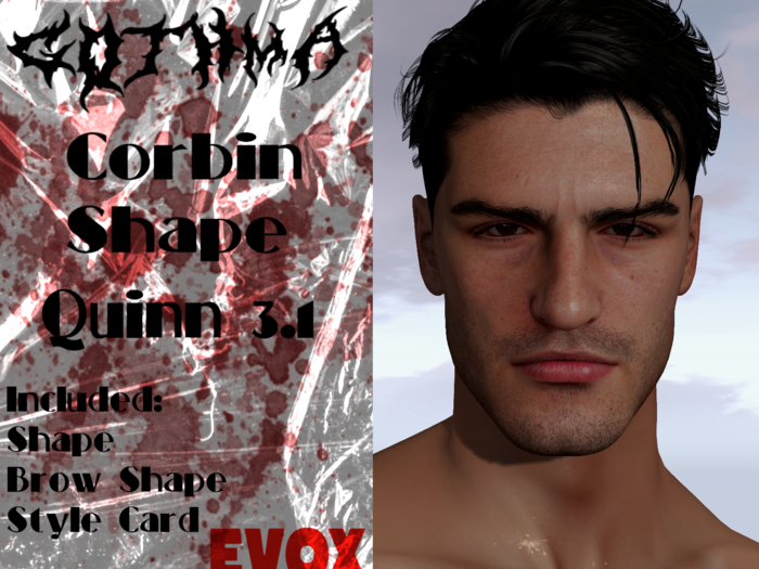 Second Life Marketplace - [GOTHMA] Corbin Shape- LEL Quinn 3.1