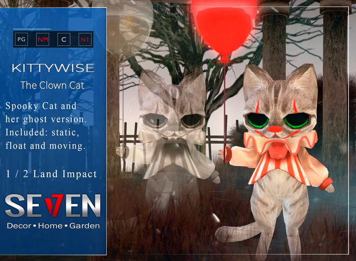 Second Life Marketplace - SE7EN - Kittywise Clown Cat