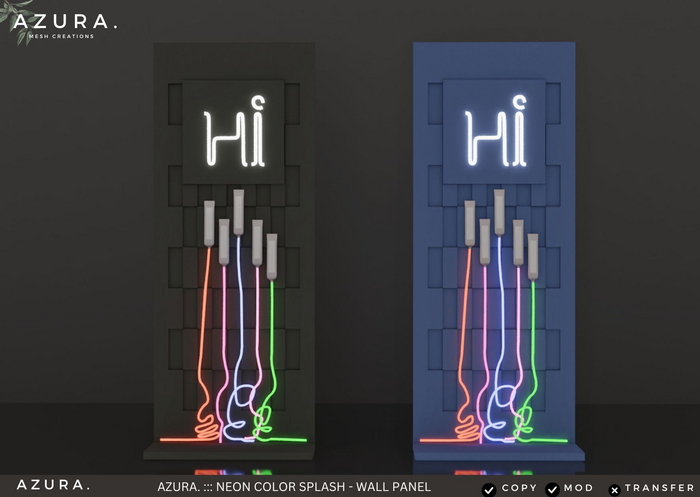 Second Life Marketplace - AZURA ::: NEON COLOR SPLASH - GAMING ROOM DECOR