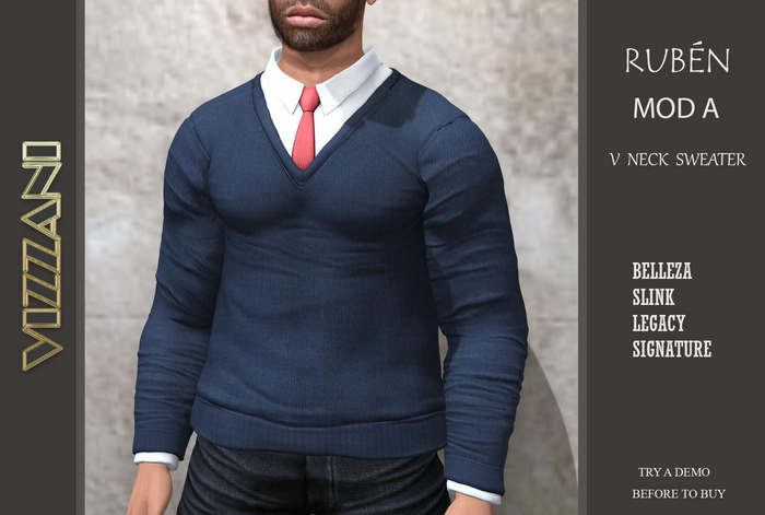 Second Life Marketplace - DEMO - FANTASTIC NECK SWEATER MOD. RUBEN ...