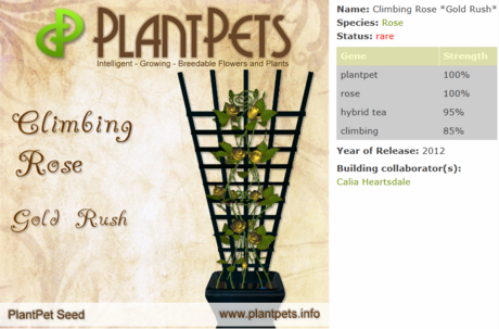 Second Life Marketplace - PlantPet Seed [Climbing Rose *Gold Rush ...