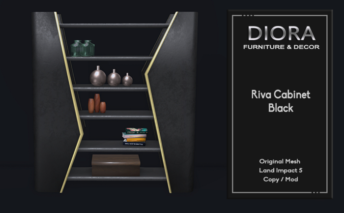 Second Life Marketplace - DIORA Riva Cabinet Black