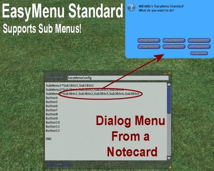 Second Life Marketplace - EasyMenu Standard - Full Perm lsl menu script ...
