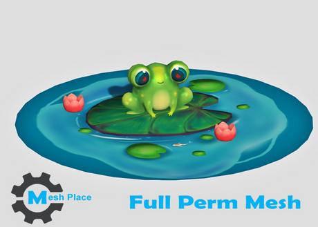 Second Life Marketplace - Mesh Place - Little Cute Lily Pad Frog Full ...