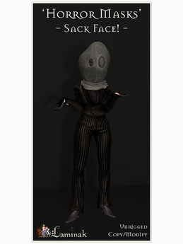 Second Life Marketplace - Laminak - Horror Mask - Sack Face - Halloween