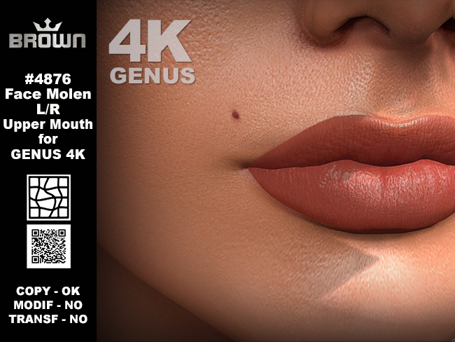 Second Life Marketplace - 4879 Face Molen L W R Upper Mouth for GENUS 4K